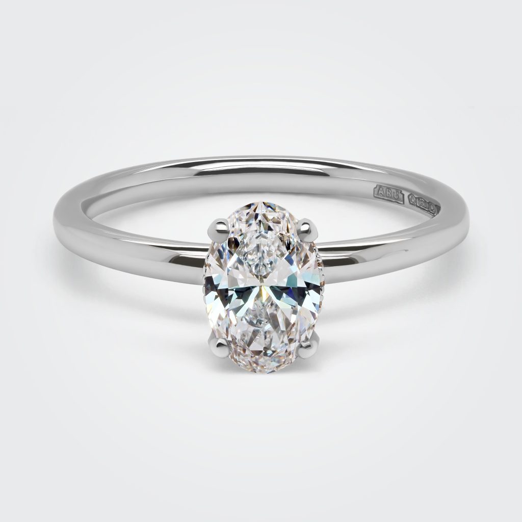Lea Oval Cut Diamond Hidden Halo Engagement Ring - Alan Bick