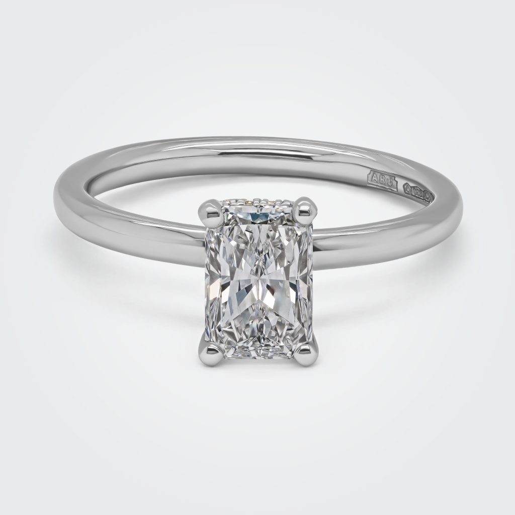 Lea Radiant Cut Diamond Hidden Halo Engagement Ring - Alan Bick