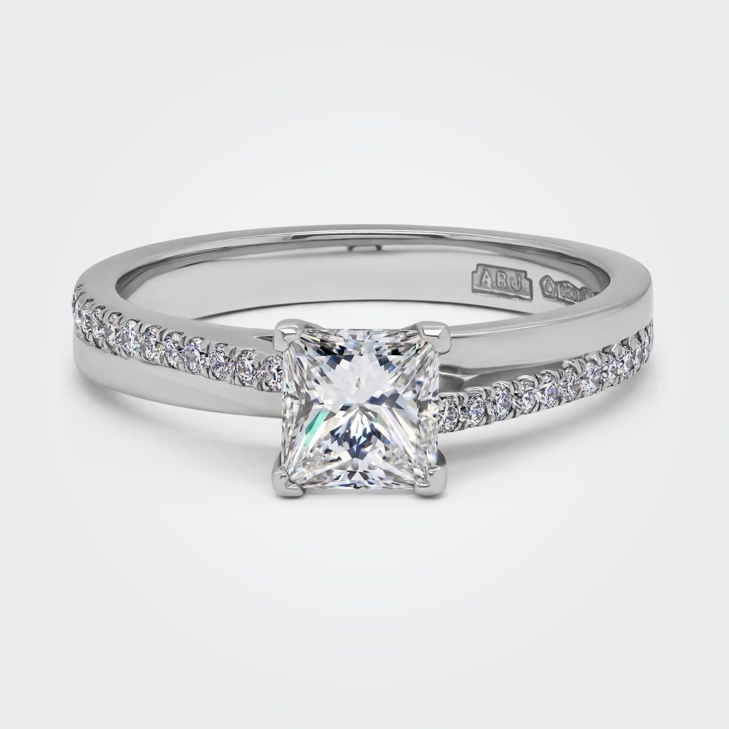 Sephora Princess Cut Diamond Microset Shoulder Engagement Ring - Alan Bick