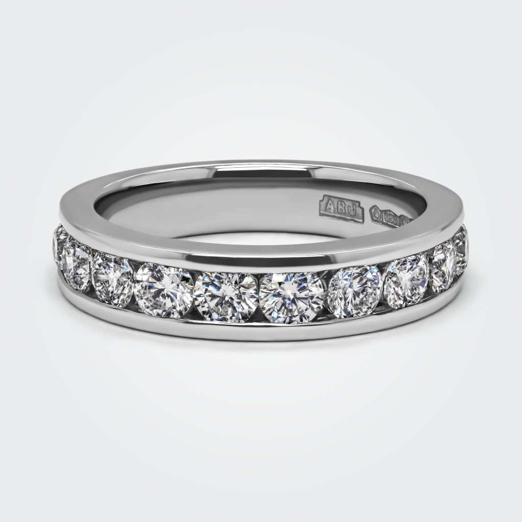 Adele Round Diamonds 1.20ct Channel Set Platinum Eternity Ring - Alan Bick