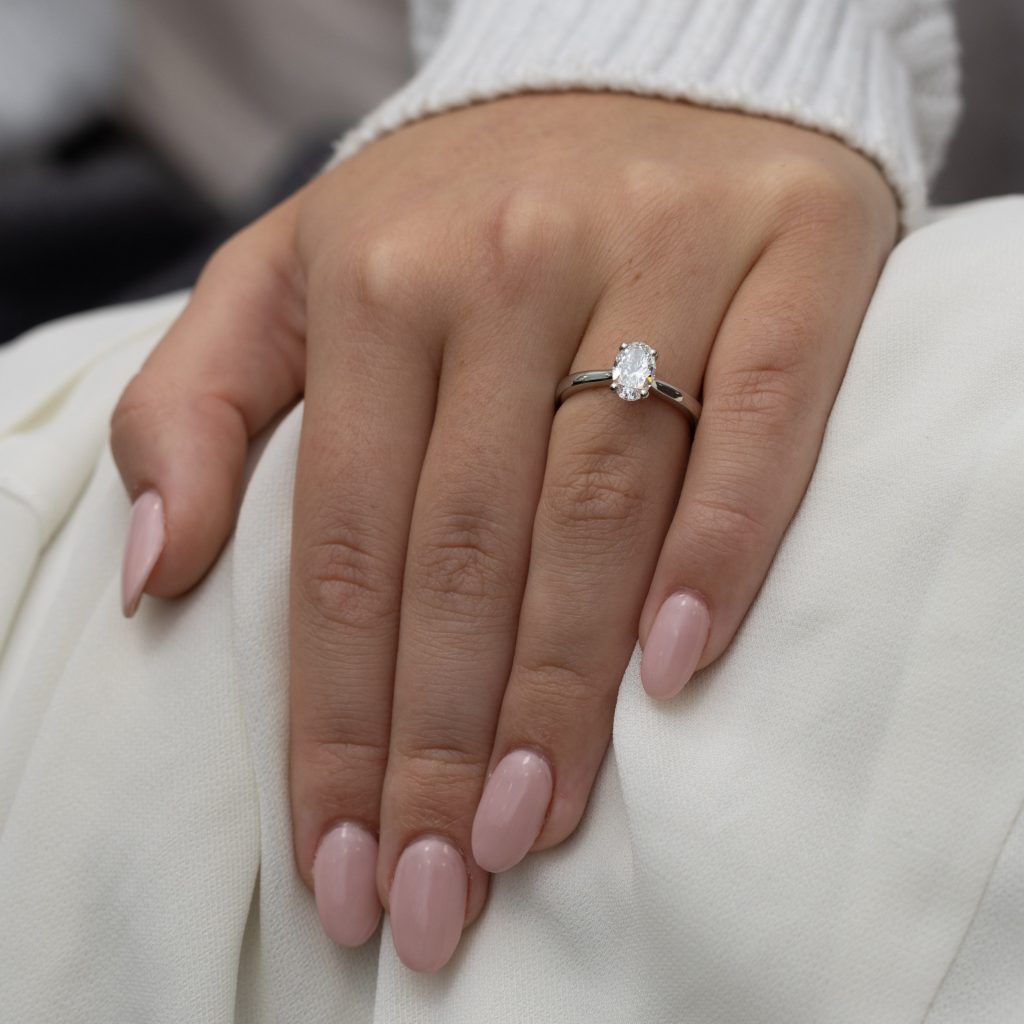 1.05ct Charlotte Oval Diamond Solitaire Platinum Engagement Ring - Alan Bick