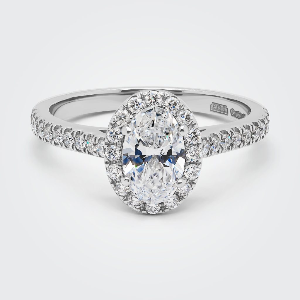 Alise Oval Cut Diamond Halo Engagement Ring - Alan Bick