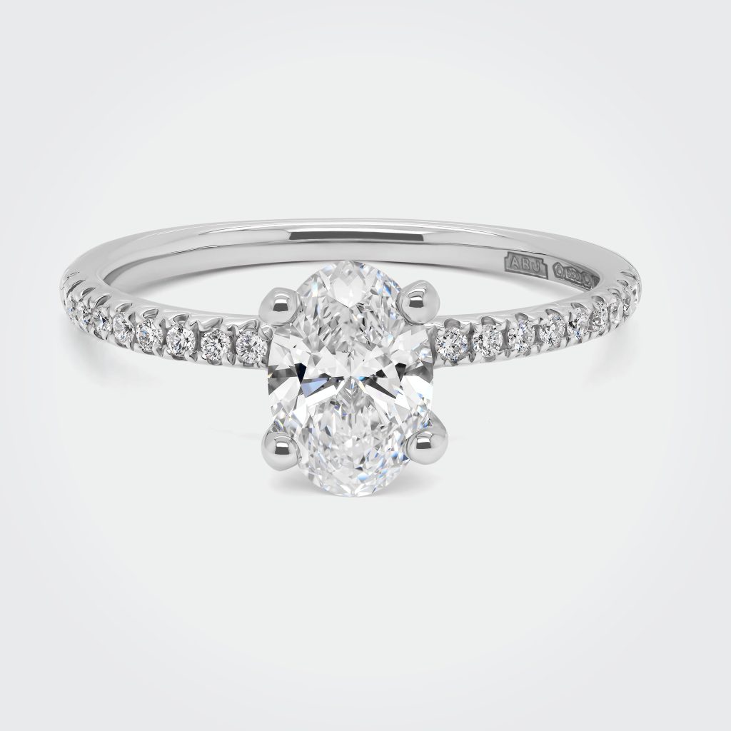 Natalie Oval Cut Diamond Hidden Halo Engagement Ring - Alan Bick