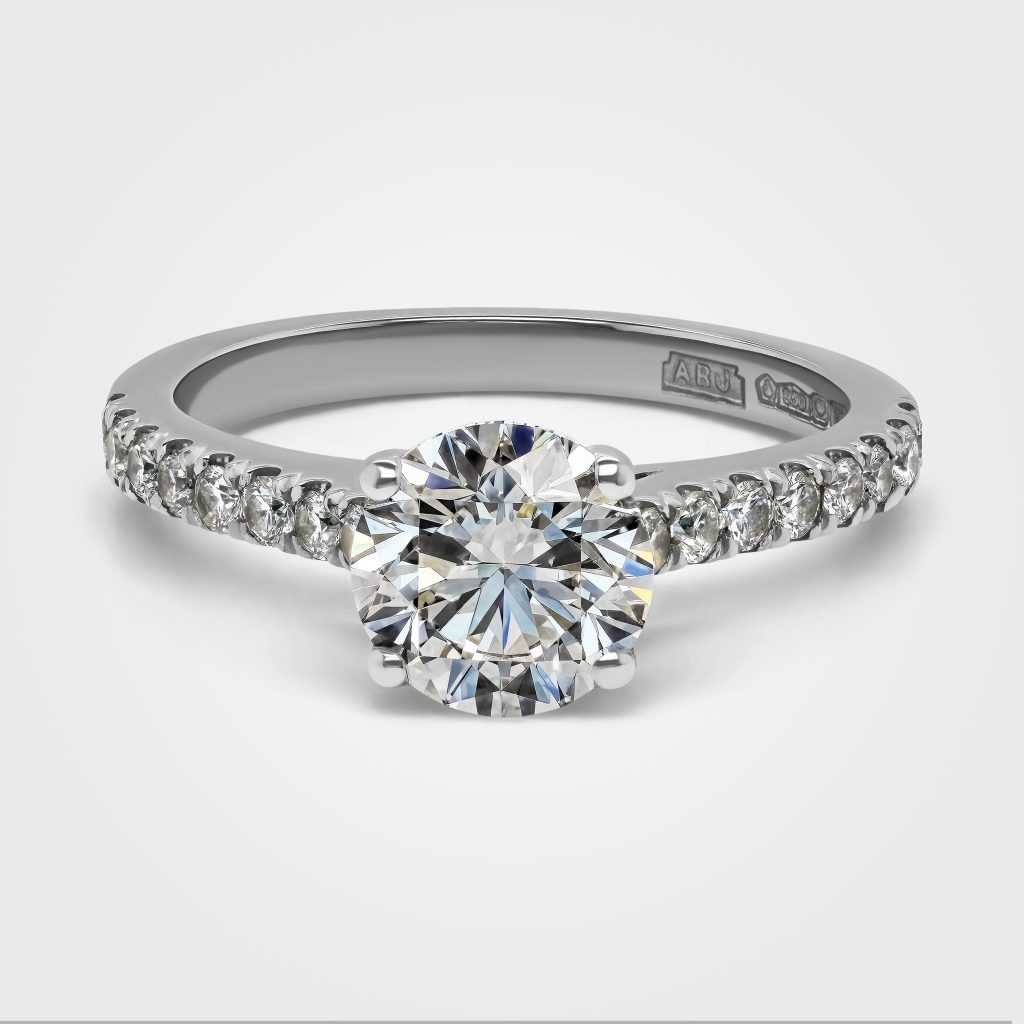 Natalie Brilliant Round Cut Diamond Hidden Halo Engagement Ring - Alan Bick