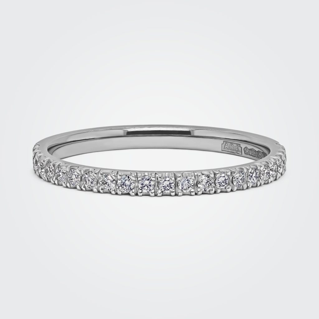 0.20ct Camille Round Brilliant Diamond Microset Platinum Wedding Band ...