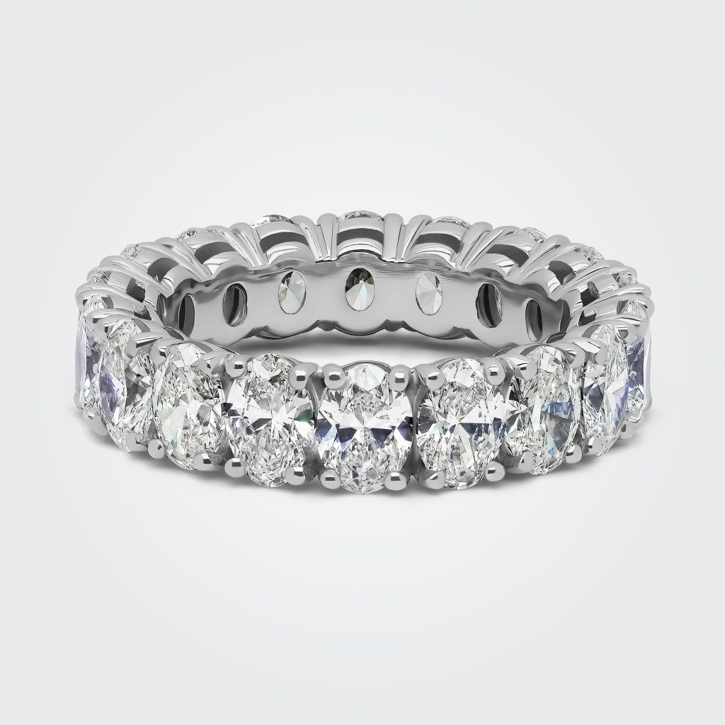 5.50ct Kitty Oval Brilliant Cut Diamonds Claw Set Full Eternity ...