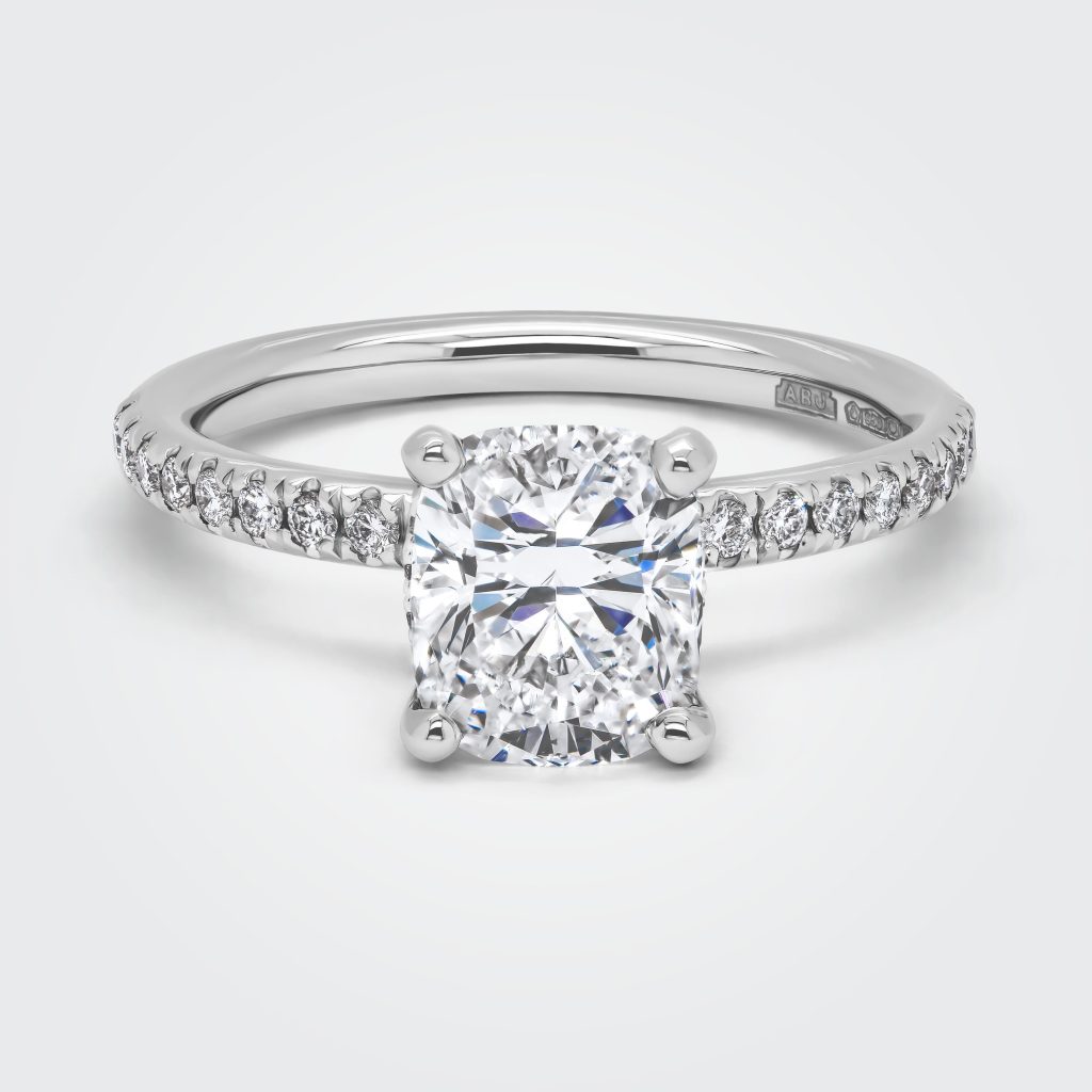 Natalie Radiant Cut Diamond Hidden Halo Engagement Ring - Alan Bick